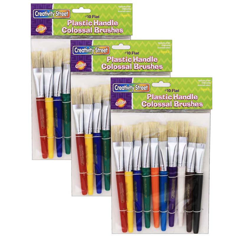 Creativity Street Beginner Paint Brushes Flat Stubby Brushes 10 ...