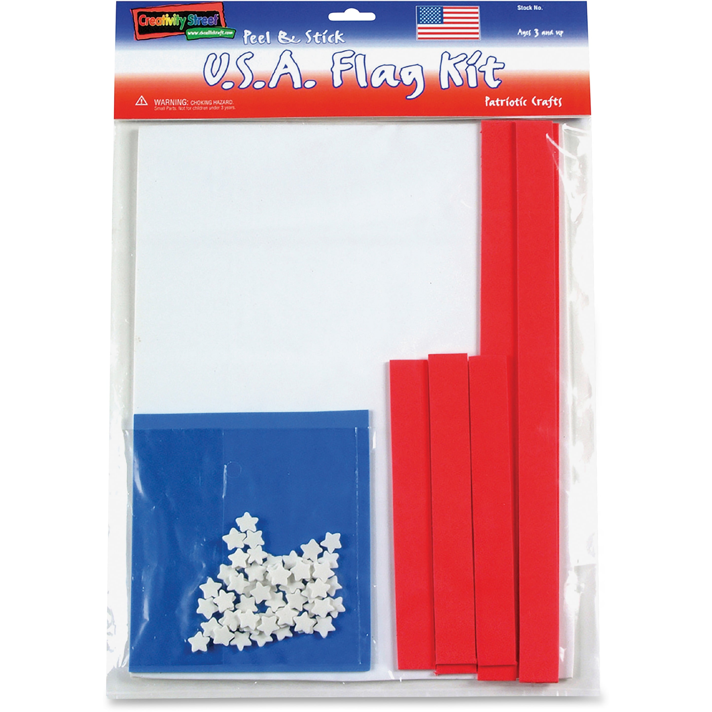 Creativity Street, CKC4342, Peel/Stick USA Flag Kit, 1 Kit, Assorted ...