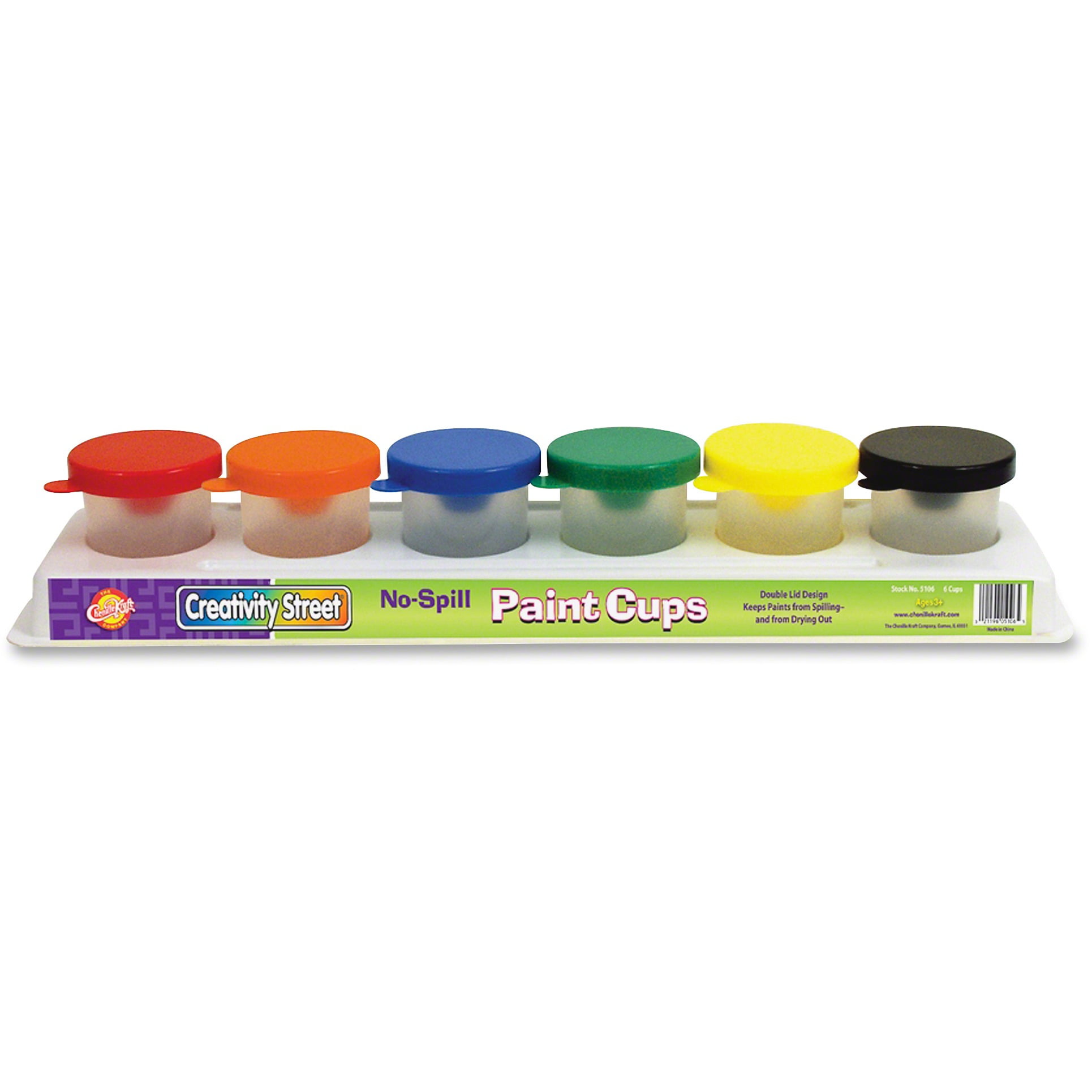 Creativity Street, CKC5106, colored No-Spill Paint Cups Tray, 6 / Set ...