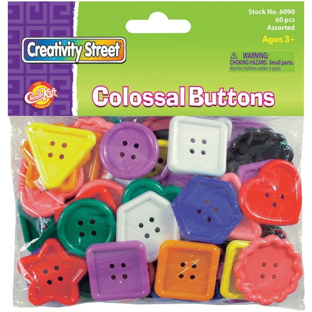 Creativity Street Extra Large Plastic Buttons, Assorted, 1 Pack ...