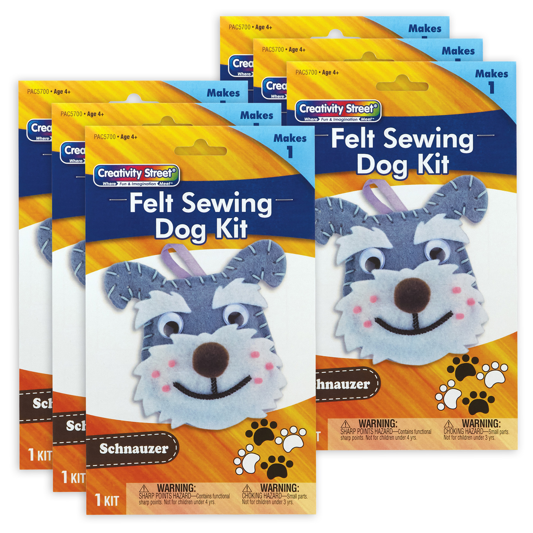 Creativity Street Felt Sewing Dog Kit, Schnauzer, 4.25" x 6.5" x 1", 6 ...