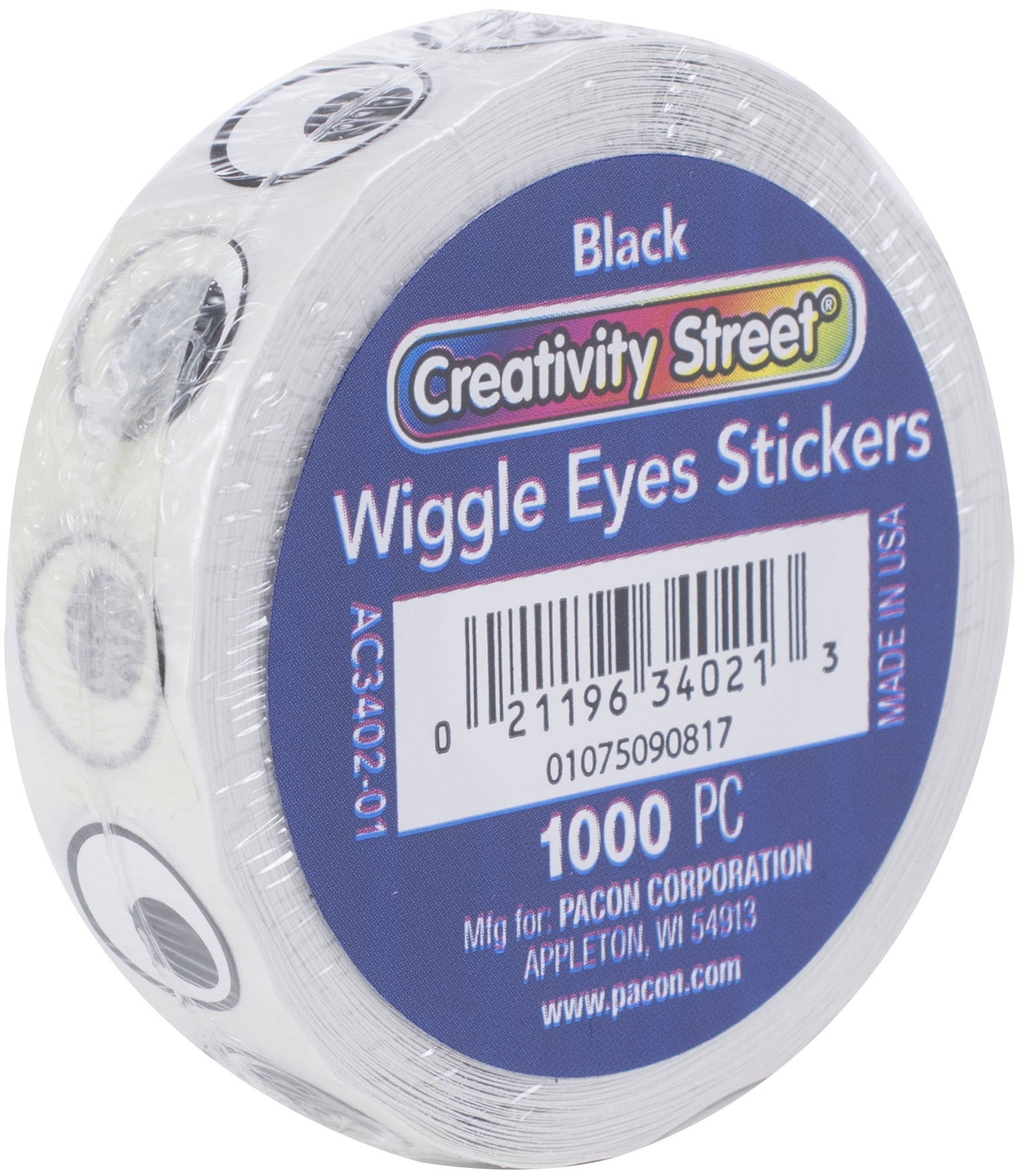 Creativity Street Flat Wiggle Eye Sticker, 10 mm, Black, Pack of 1000 ...