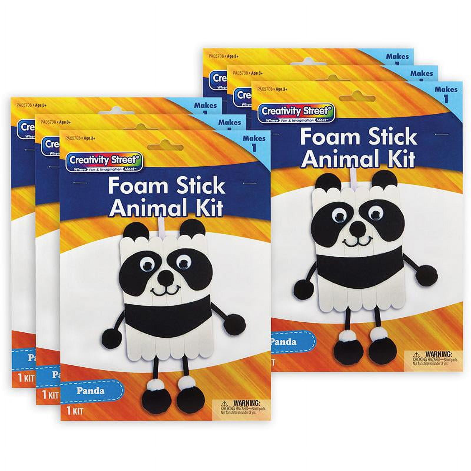 Creativity Street Foam Stick Animal Kit, Panda, 7" x 11.25" x 1", 6 ...