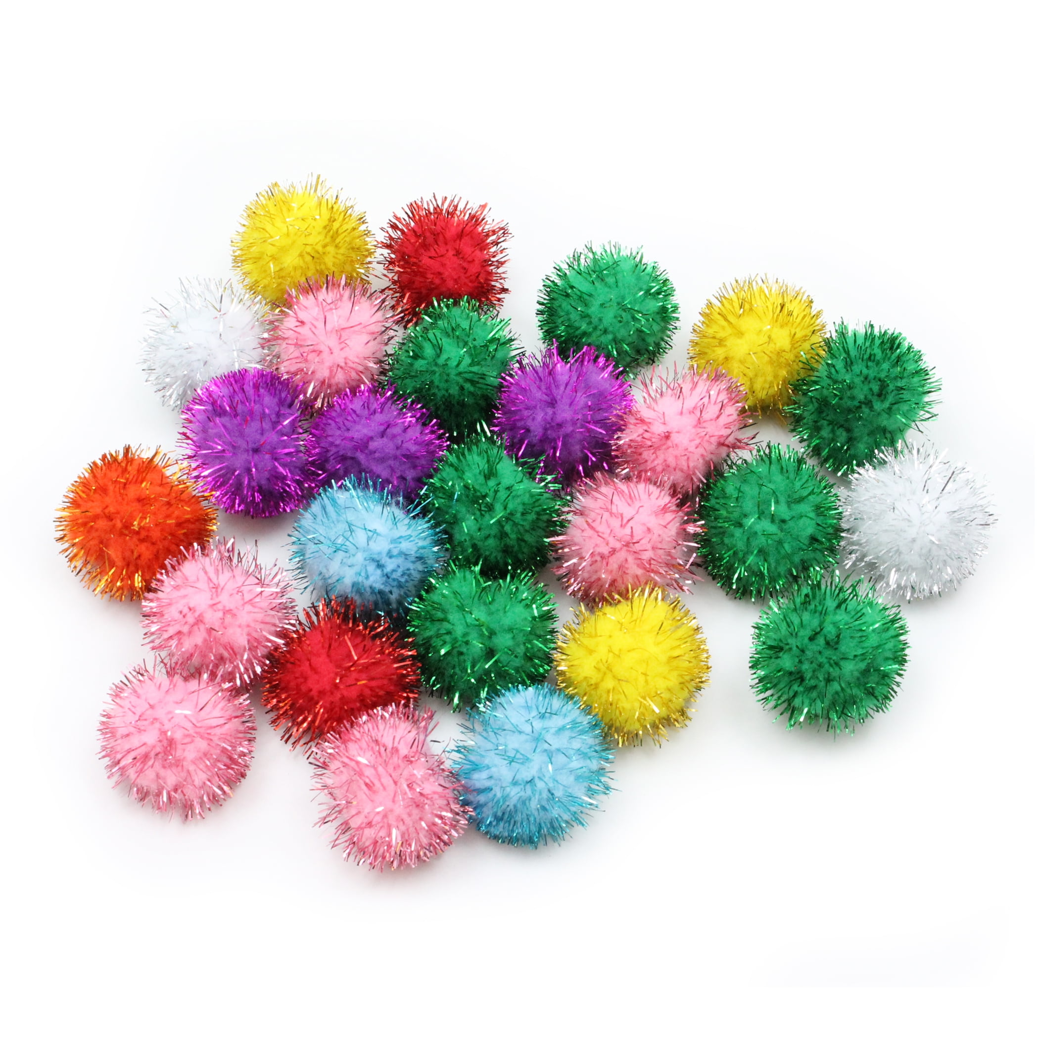 Creativity Street Glitter Pom Pons, Assorted Colors, 33 mm, 40 Pieces ...