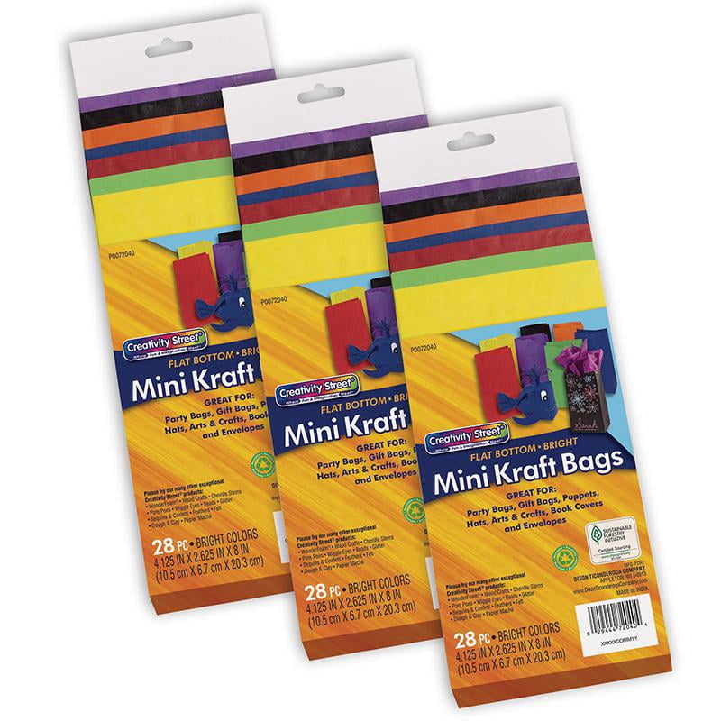 Creativity Street Mini Kraft Bag, Assorted Bright Colors, 28 Per Pack ...