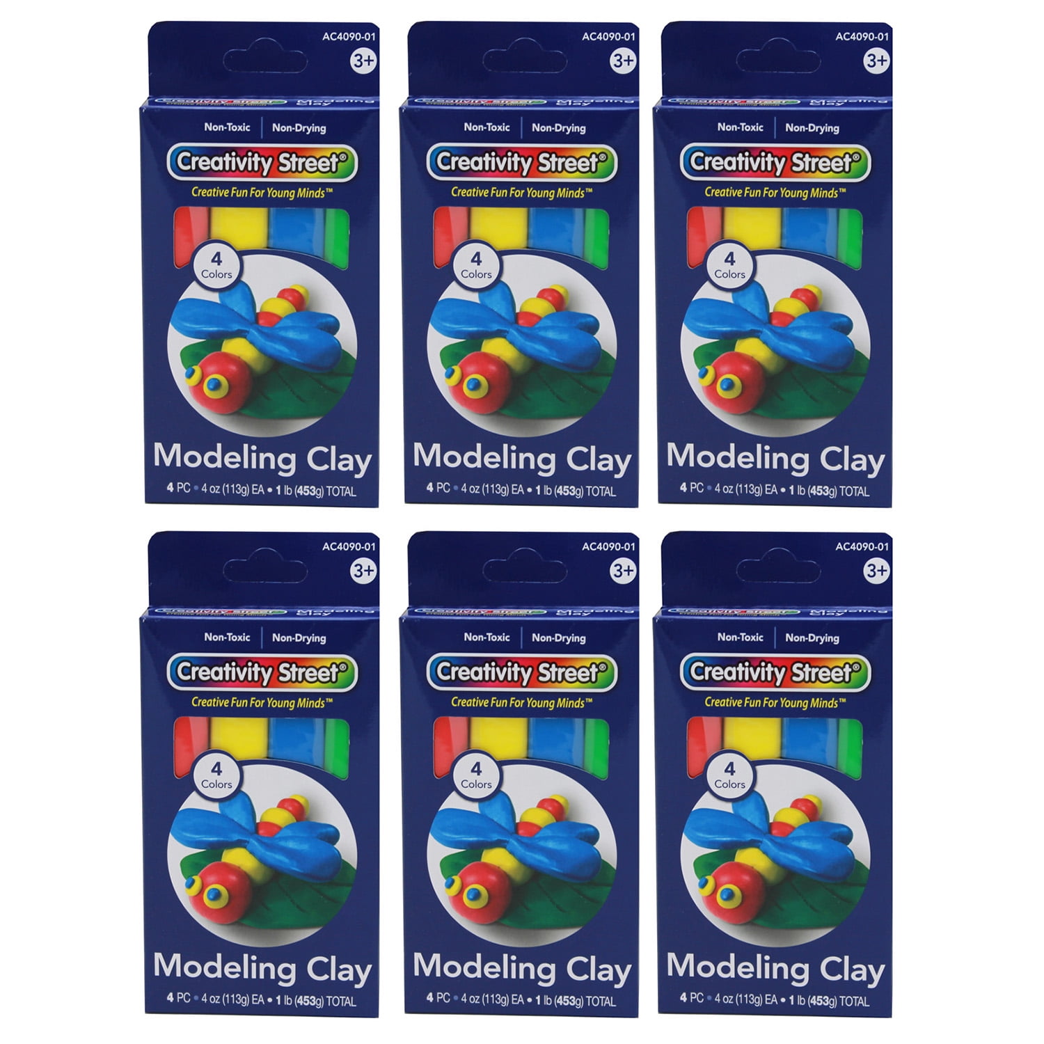 Creativity Street Modeling Clay, 4 Assorted Primary Colors, 4 Sticks/1 ...