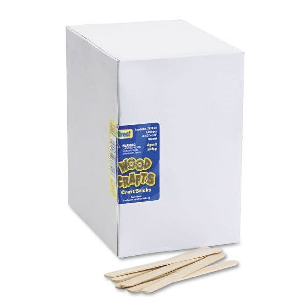 Creativity Street Natural Wood Craft Sticks, 4.5" x 0.38", Economy ...