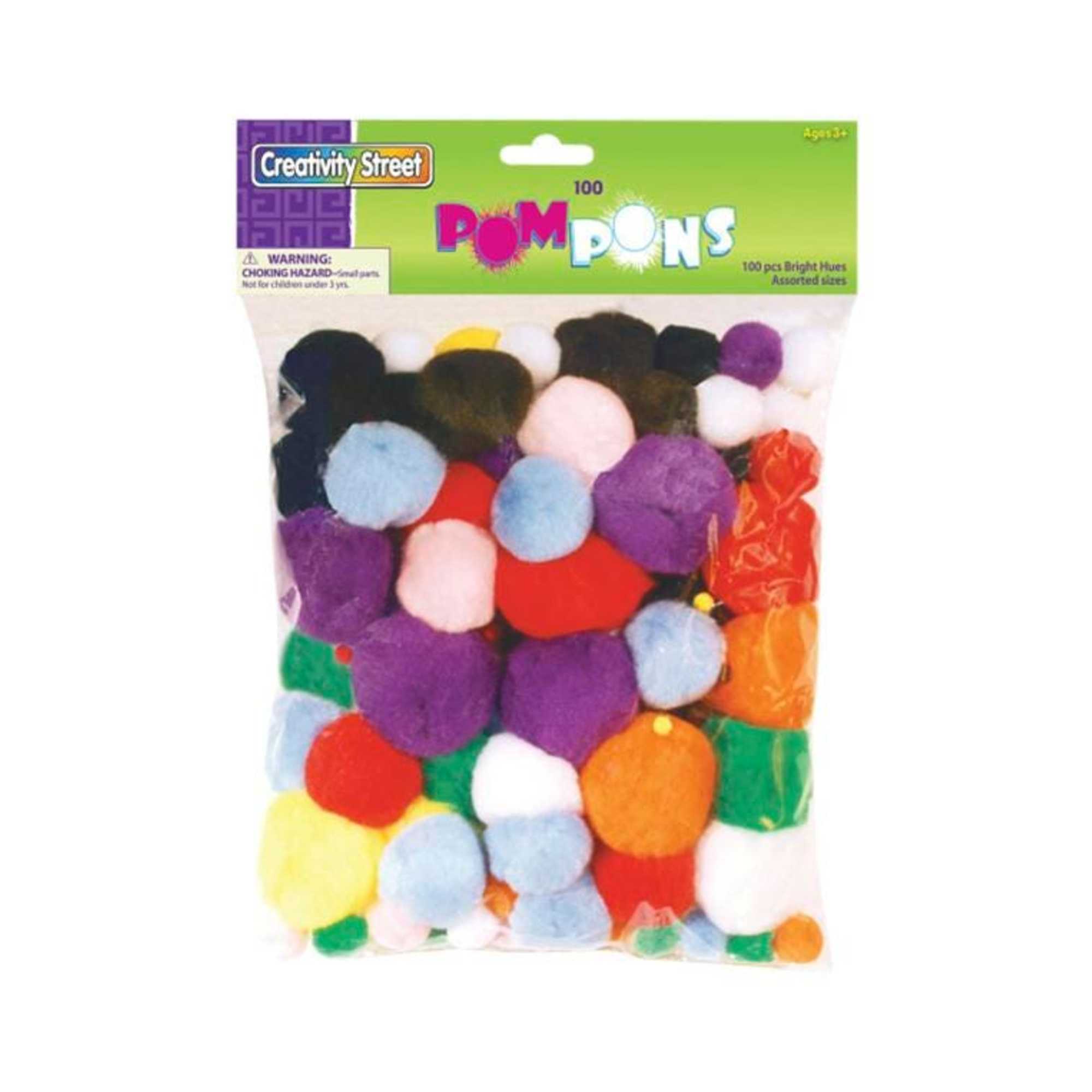 Creativity Street Pom Pons, Assorted Sizes and Colors, Pack of 100 ...