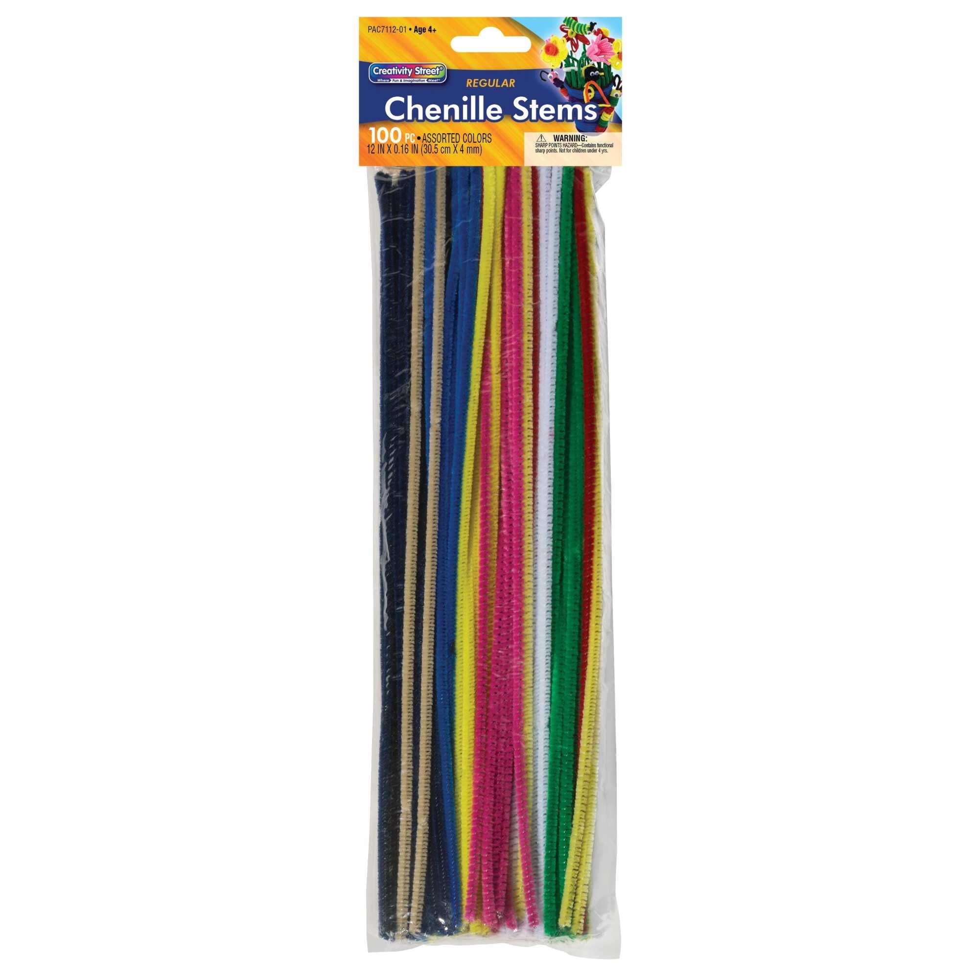 Creativity Street Standard Chenille Stems, 1/8 x 12 Inches, Various ...