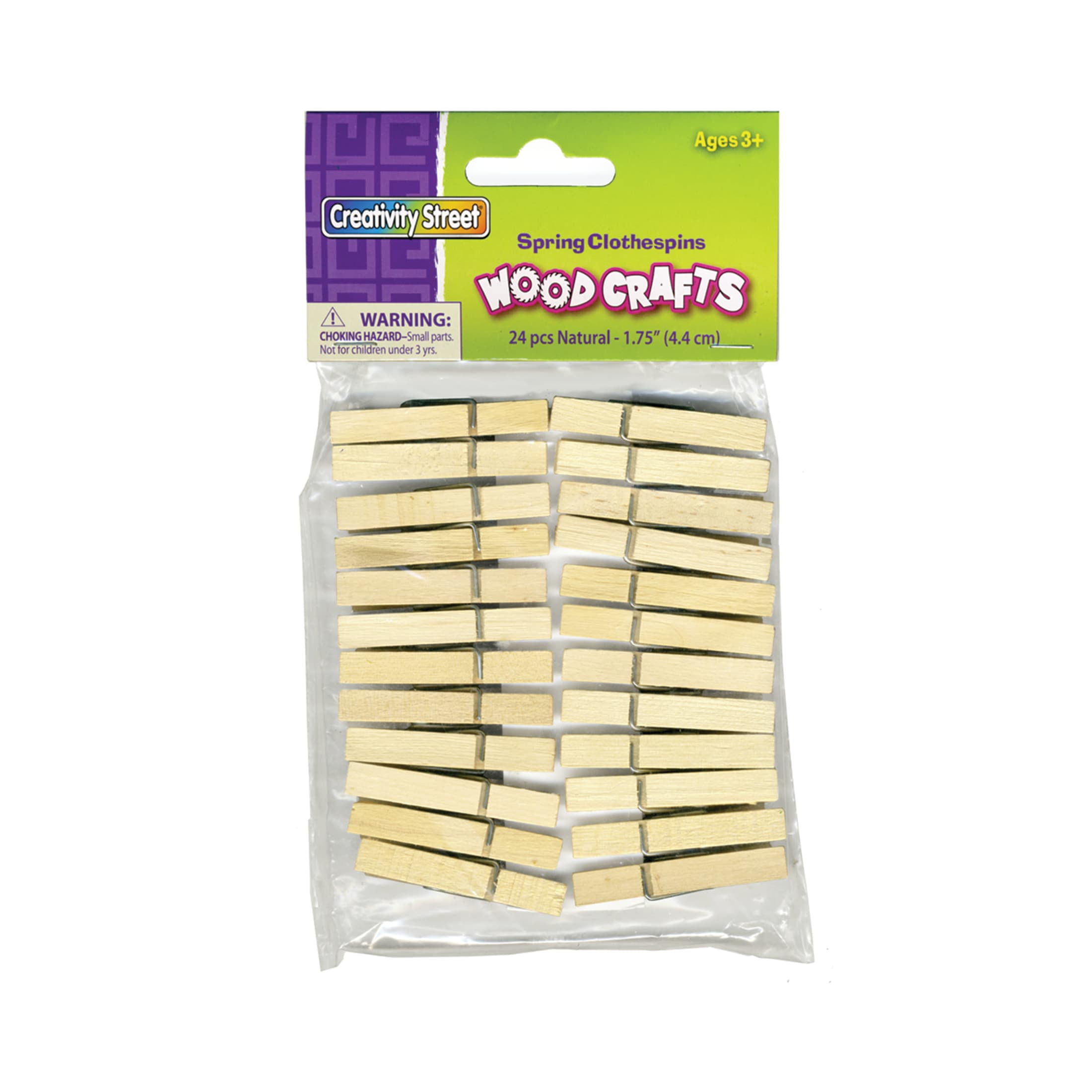 Creativity Street Wood Craft Pins, 1.75 in, Natural, 24/Pkg. - Walmart.com