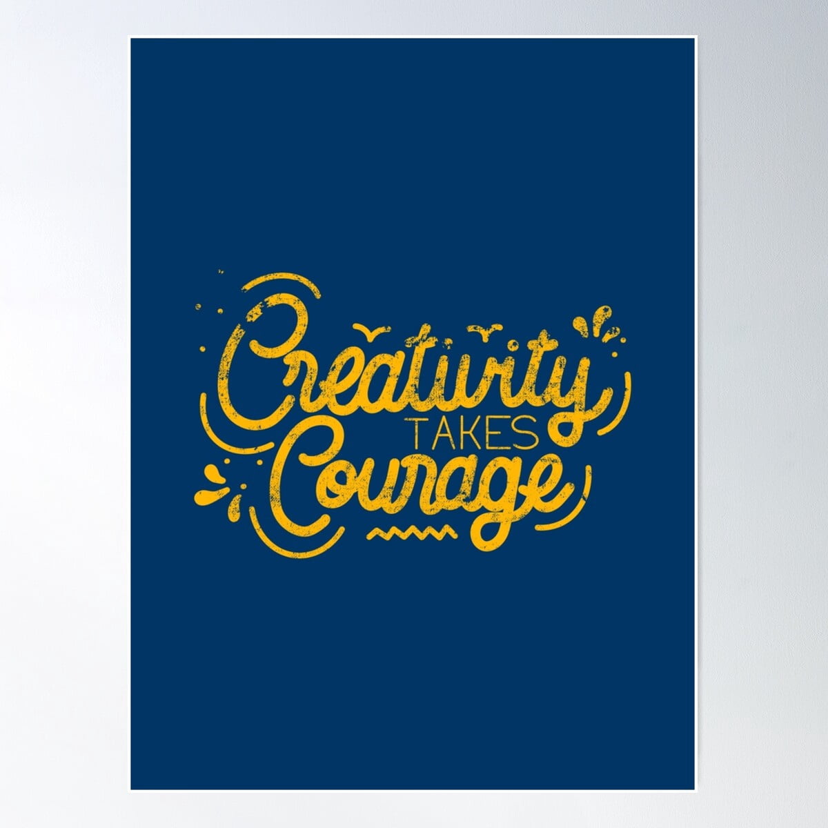 Creativity Takes Courage Hand Lettered Poster Wall Art, Modern Wall ...