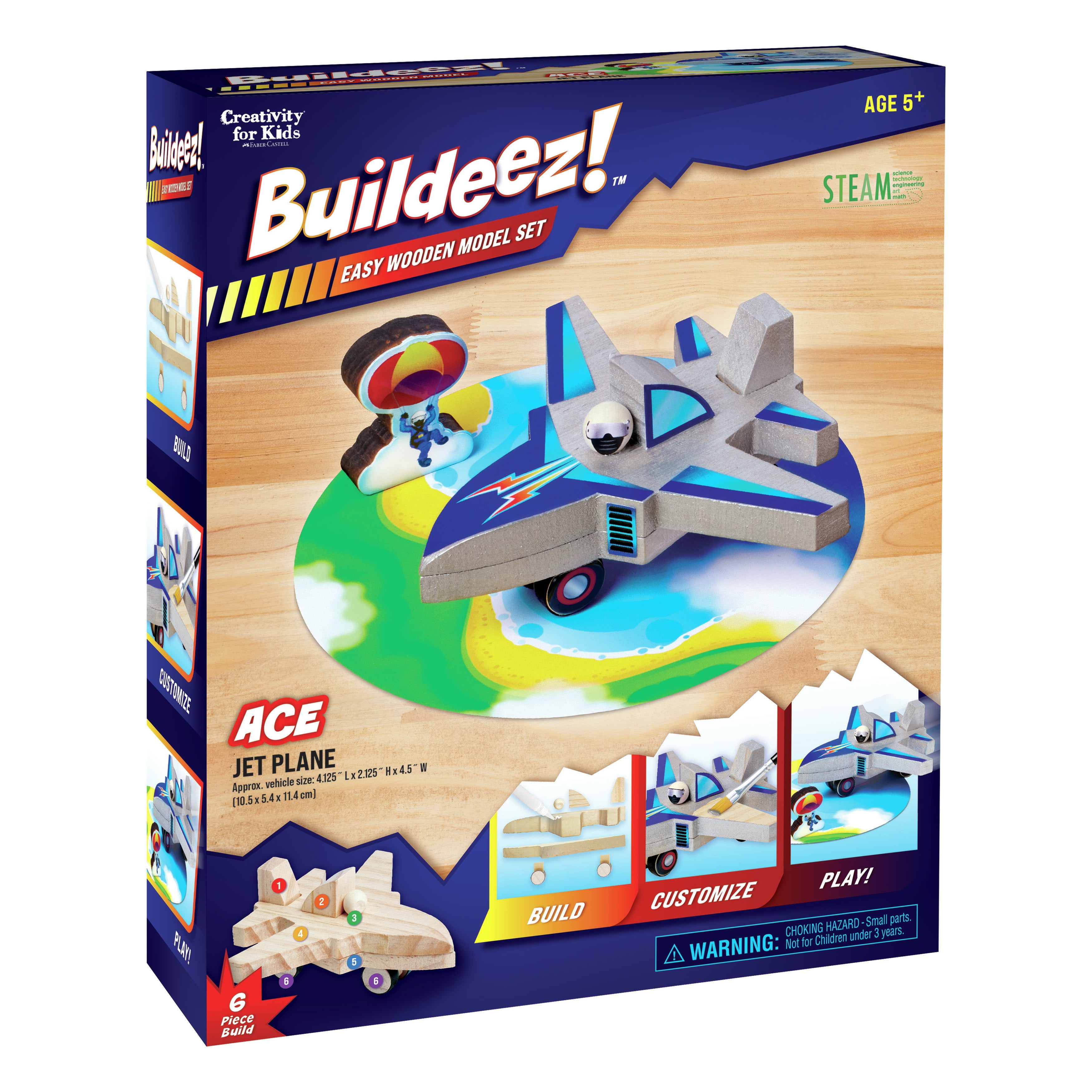 Creativity for Kids Buildeez! Jet Plane Ace: STEM Toys and Wood Crafts ...