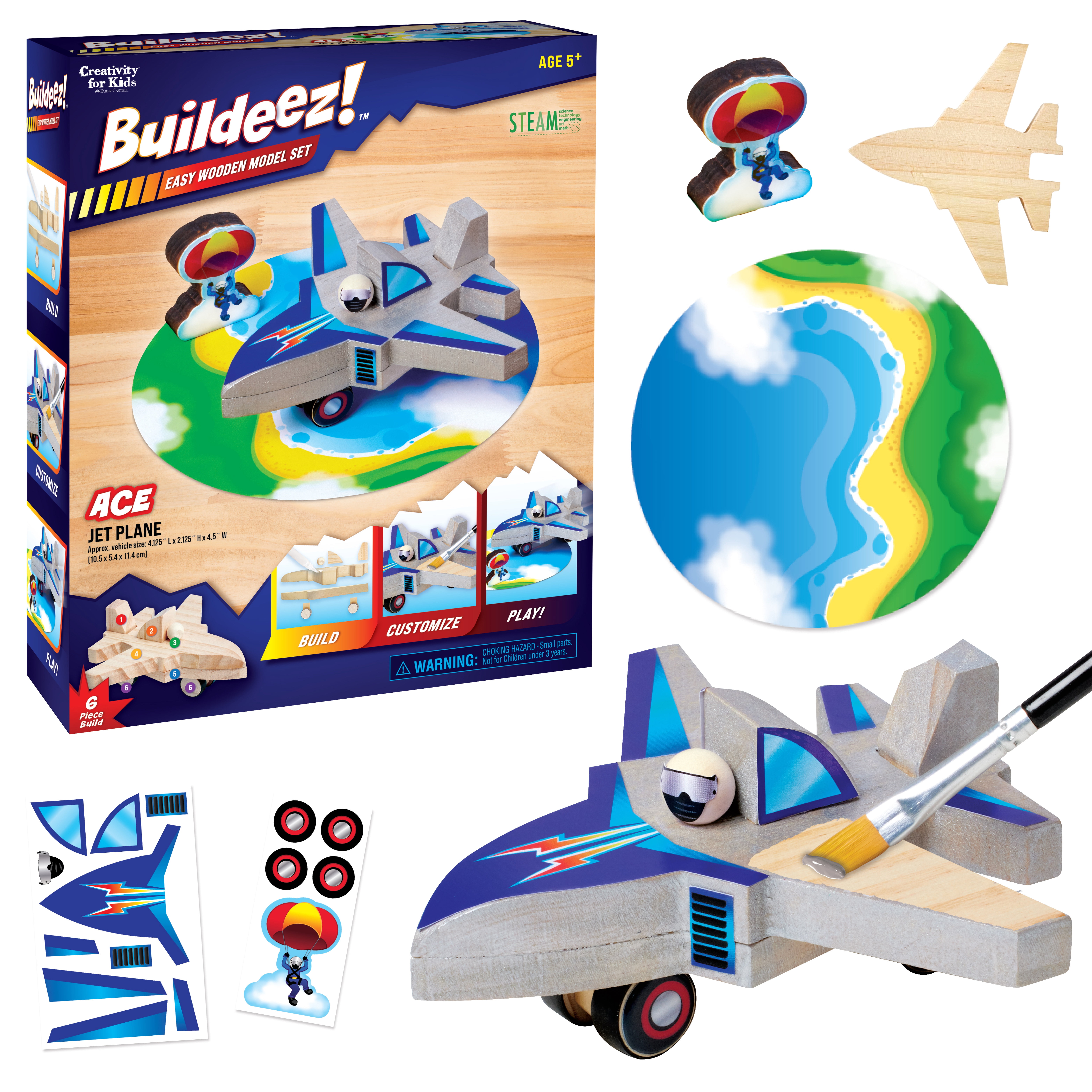 Creativity for Kids Buildeez! Jet Plane Ace: STEM Toys and Wood Crafts ...