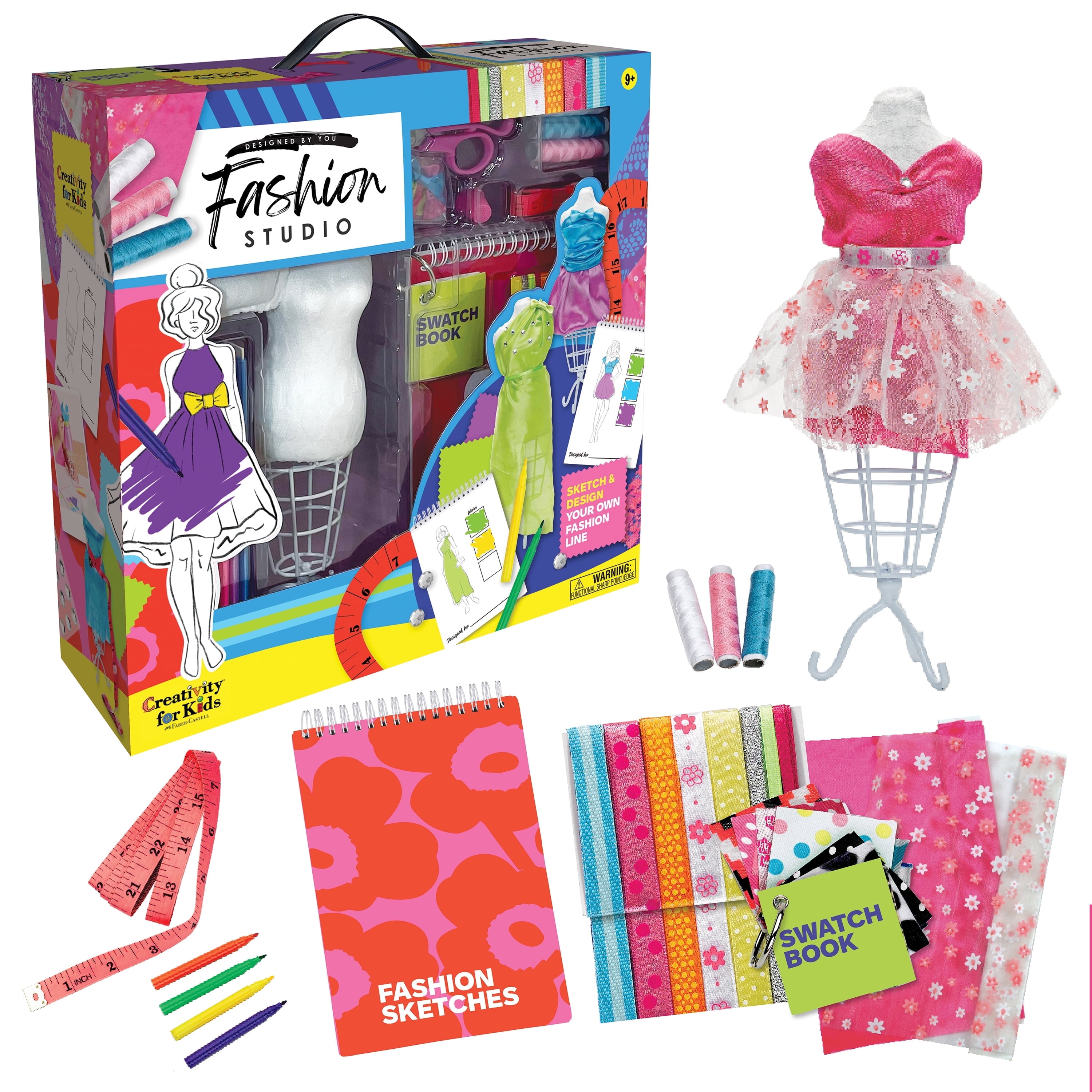 Creativity for Kids Fashion Studio Kit, Unisex, Beginner, 50-Piece with ...