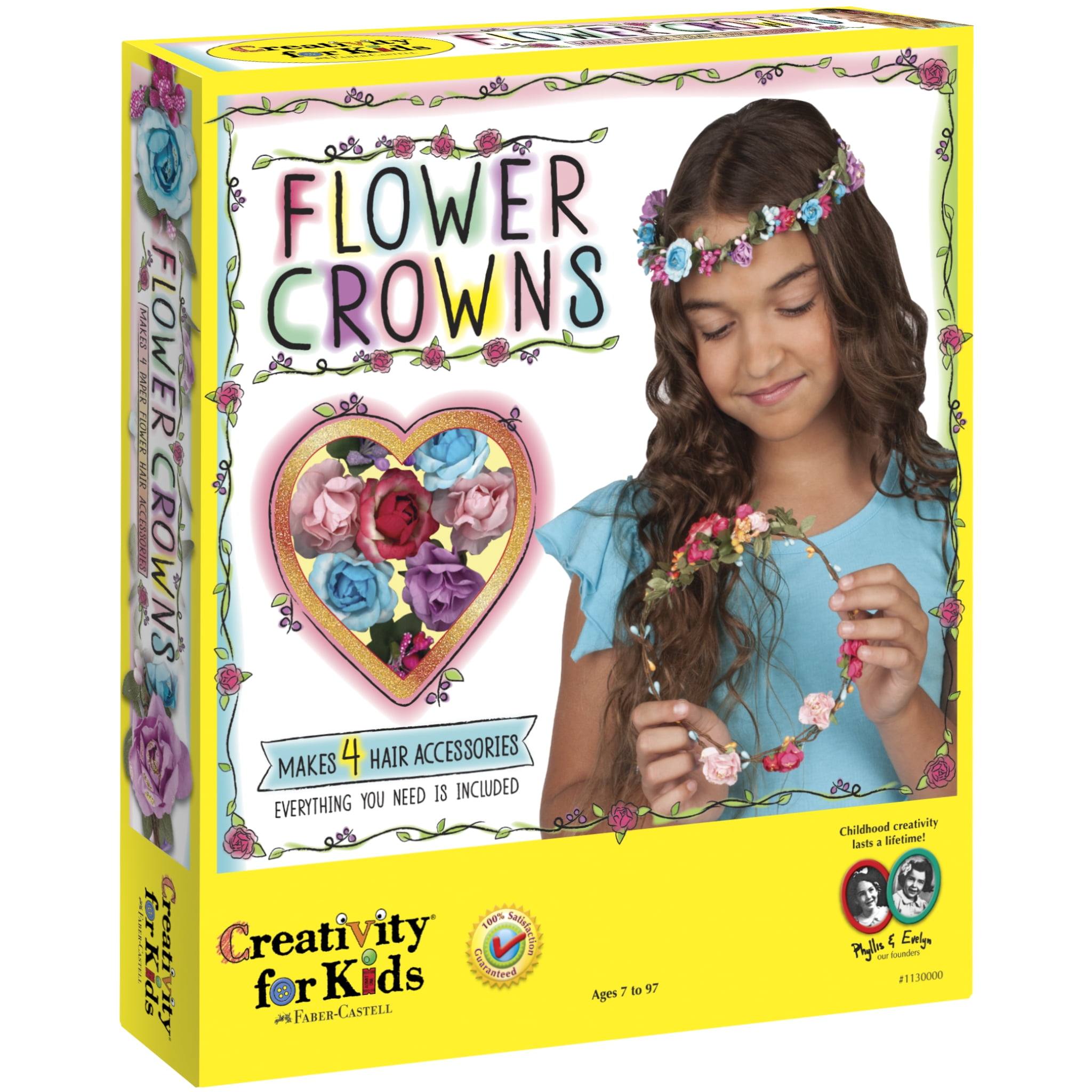 Creativity for Kids Flower Crowns Craft Kit with 4 Hair Accessories ...