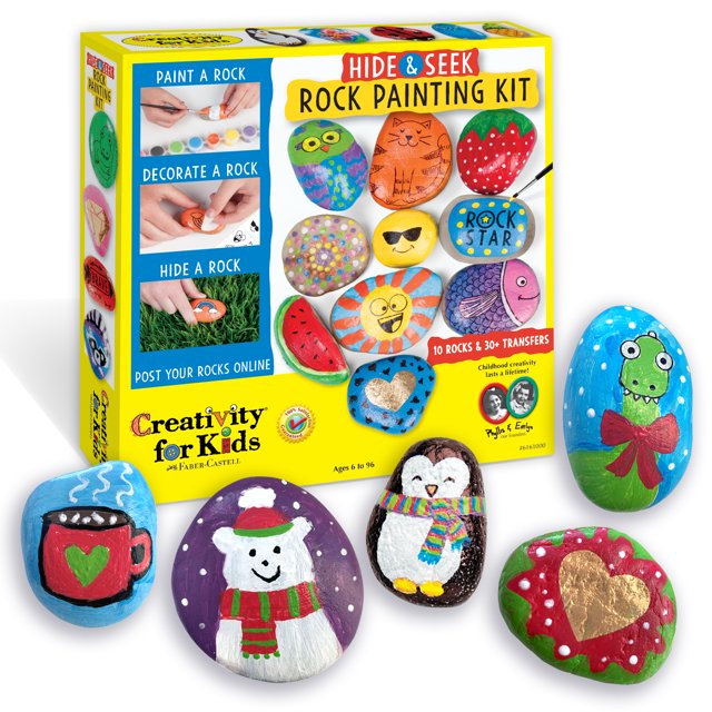 Creativity for Kids Hide and Seek Rock Painting Kit - Child Craft Kit ...