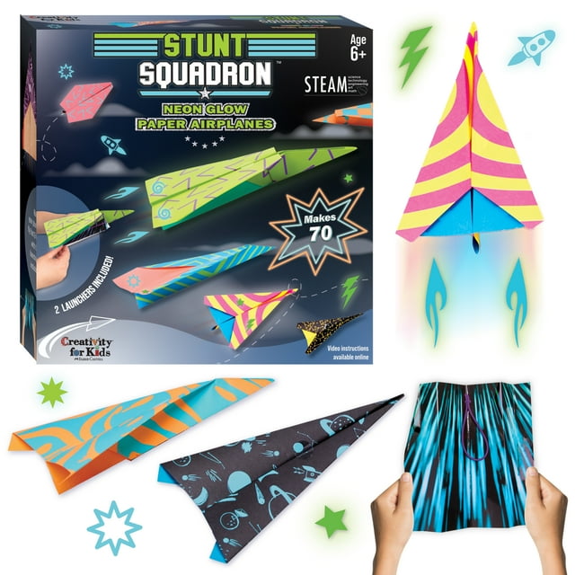 Creativity for Kids Neon Glow Paper Airplanes: Makes 70 Paper Planes ...
