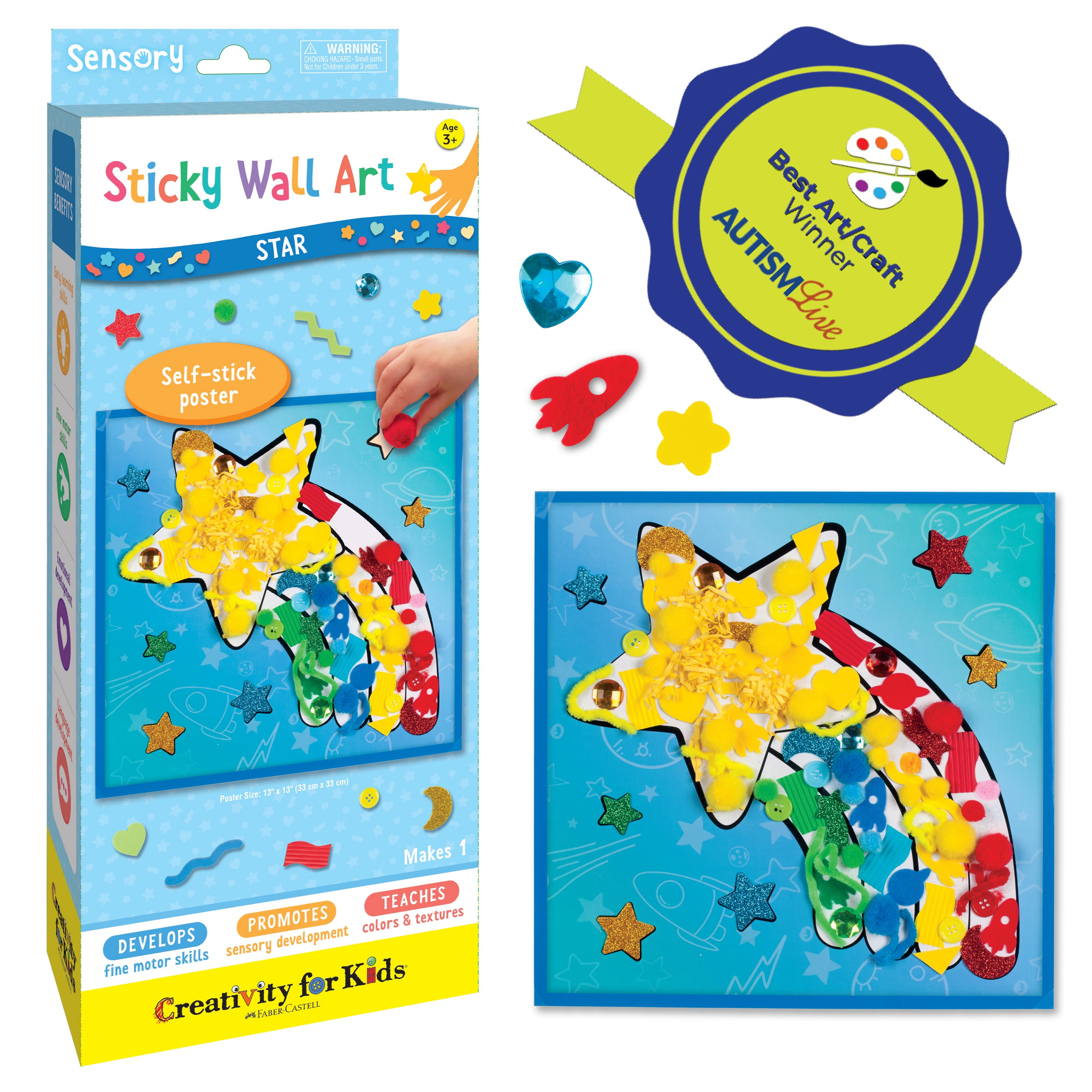 Creativity for Kids Sticky Wall Art Star- Child Sensory Activity for ...
