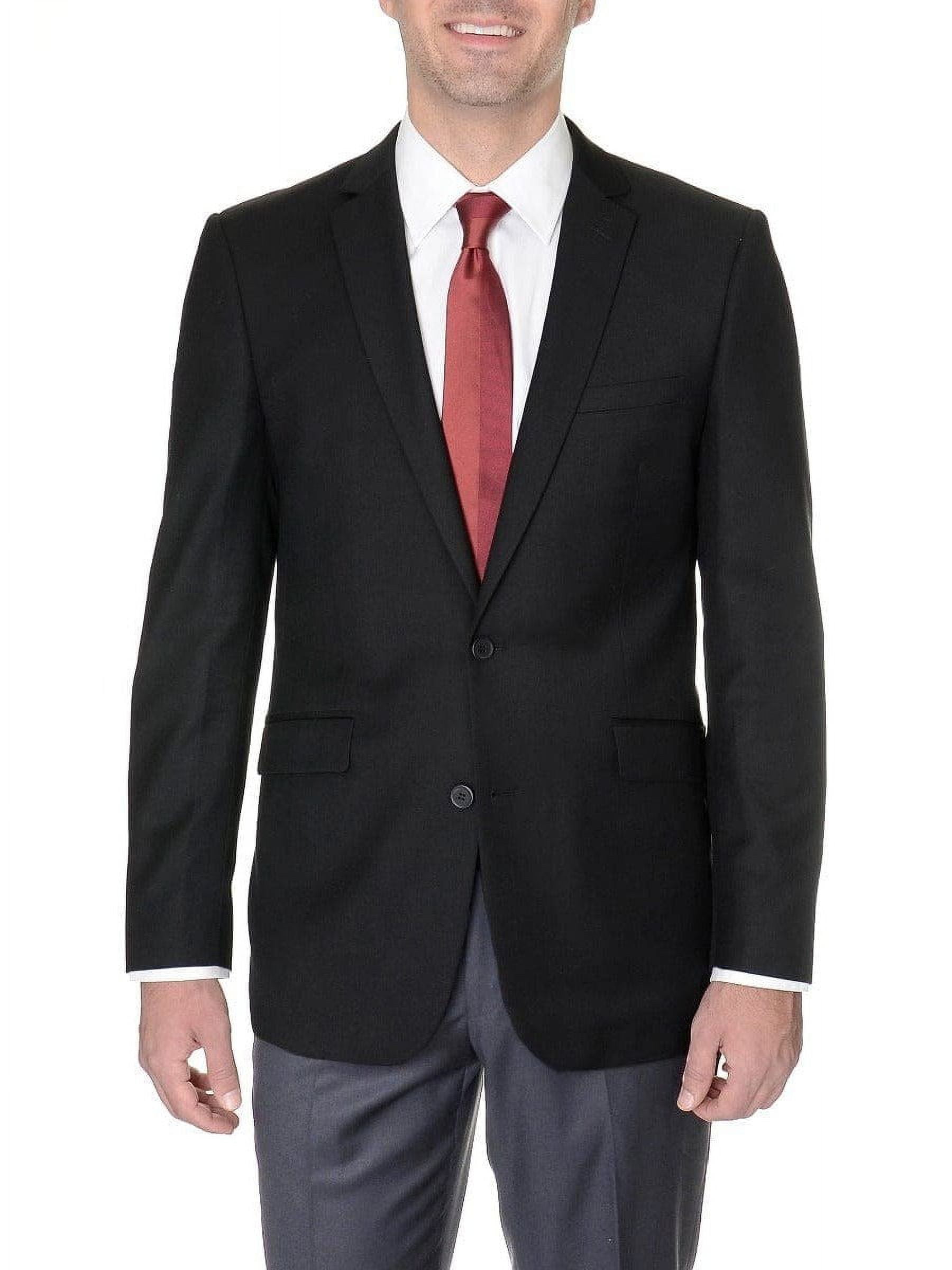 Creativo Classic Fit Solid Black Two Button Suit Jacket Blazer ...