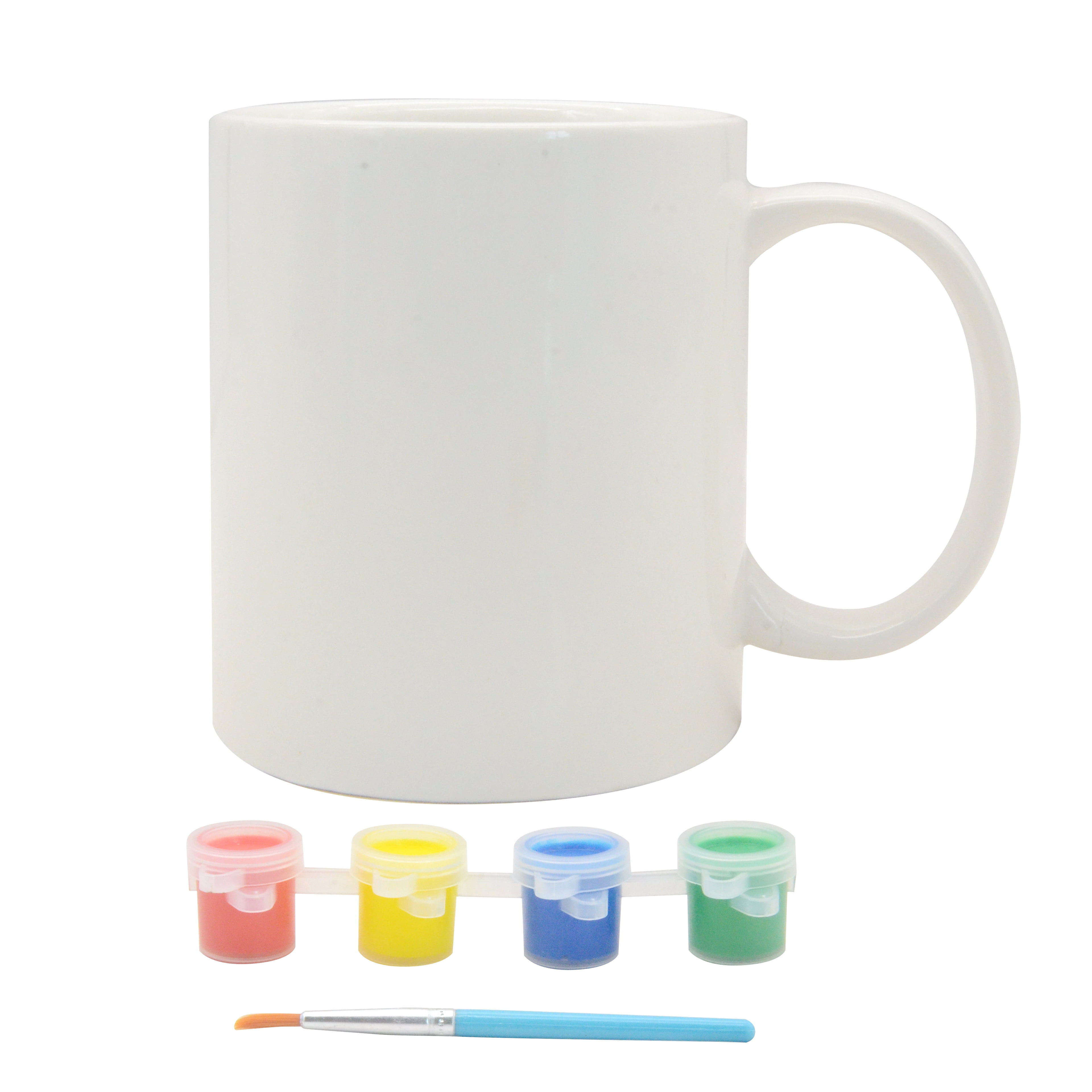 Creatology DIY Ceramic Mug Painting Kit, Primary Colors, For Kids Ages ...