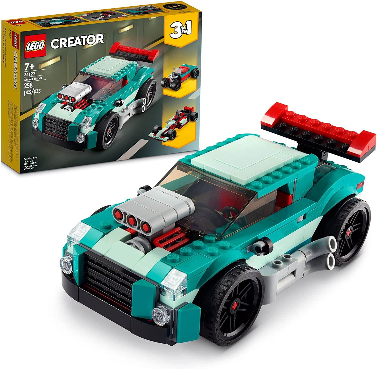 Creator 3 in 1 Street Racer Car, Rebuildable Kit Transforms to a Muscle ...