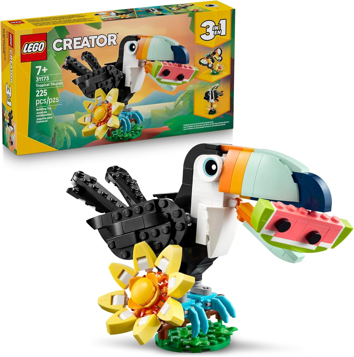Creator 3 in 1 Wild Animals: Tropical Toucan Building Toy for Kids ...