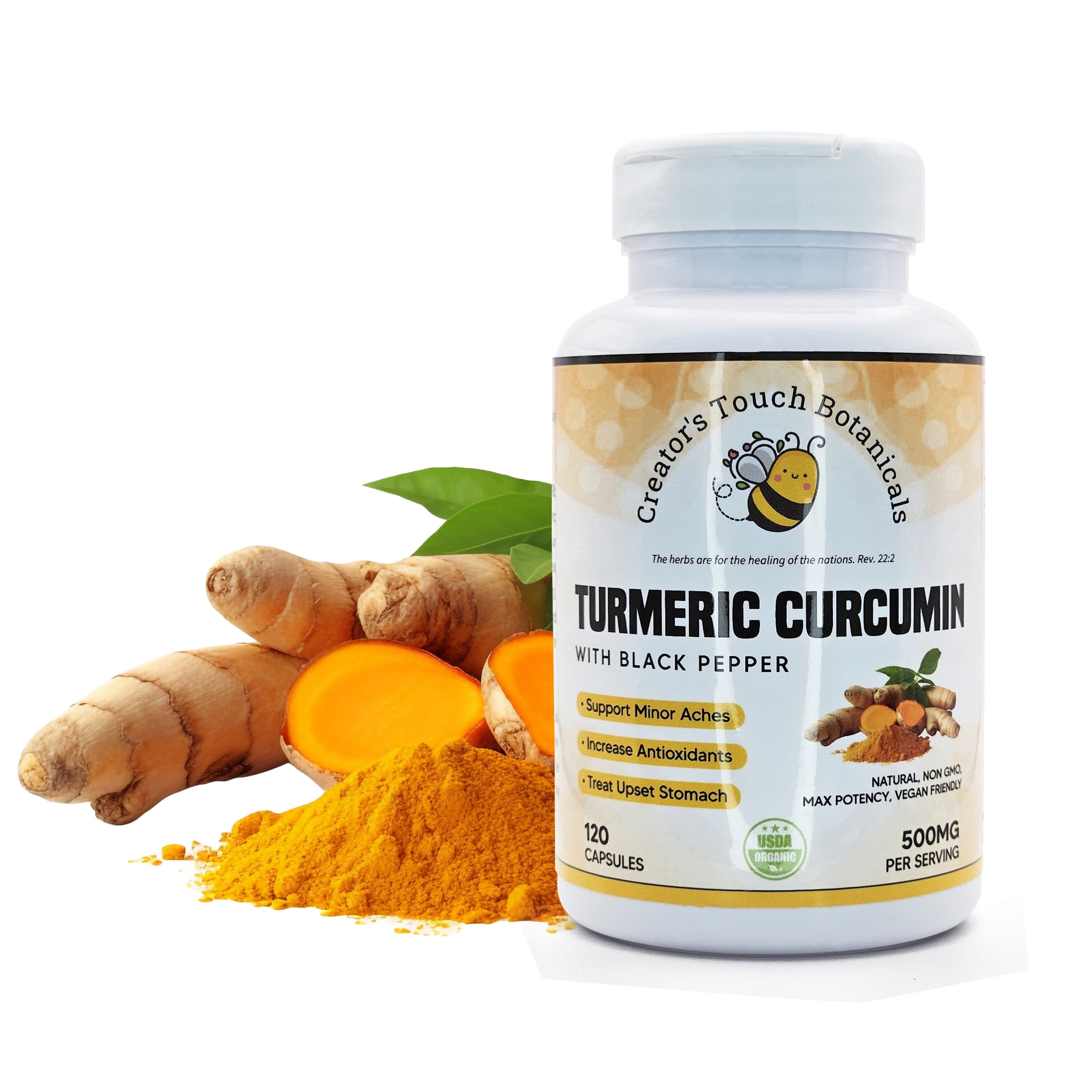 Turmeric Curcumin Supplement, 120 Vegetable Capsules, 5 oz by Creator's ...