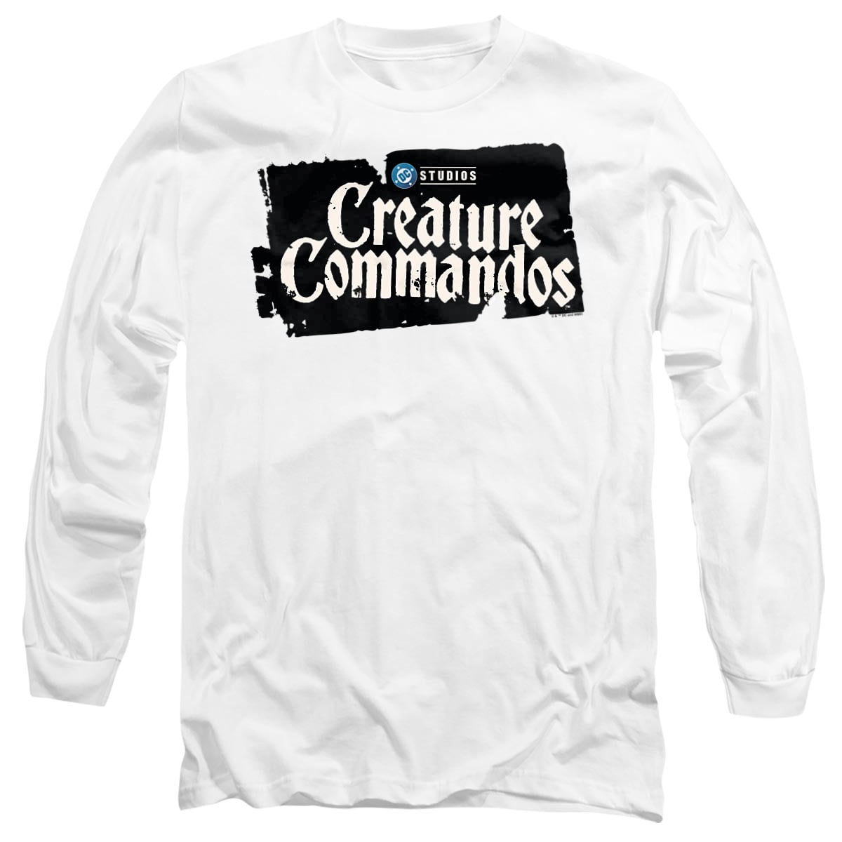 Creature Commando Logo Unisex Adult Long-Sleeve T Shirt, White, Small ...