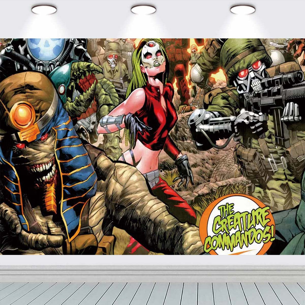 Creature Commandos Post school Wall Decor Birthday Banner Backdrop ...