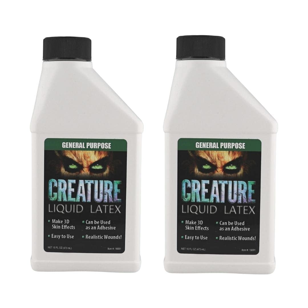 Creature Liquid Latex 2 Pack - CLEAR - General Purpose Professional Special Effects, for ...
