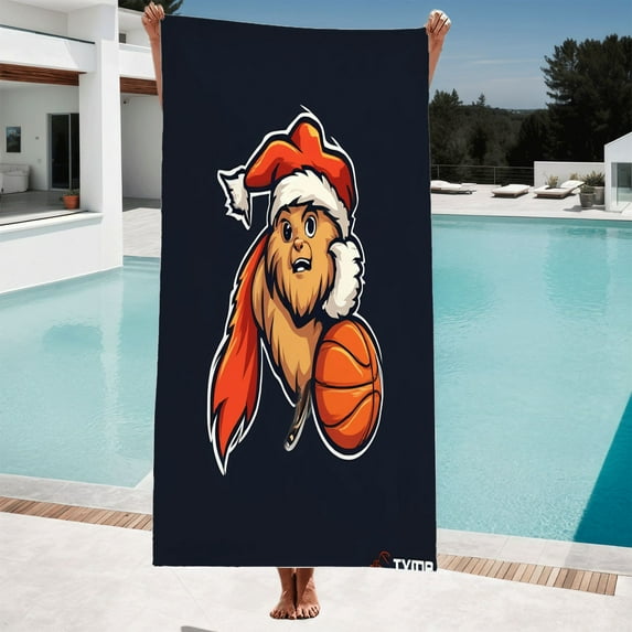 Creature Santa Hat Beach Towel - Fun Cartoon Design for Pool Travel ...