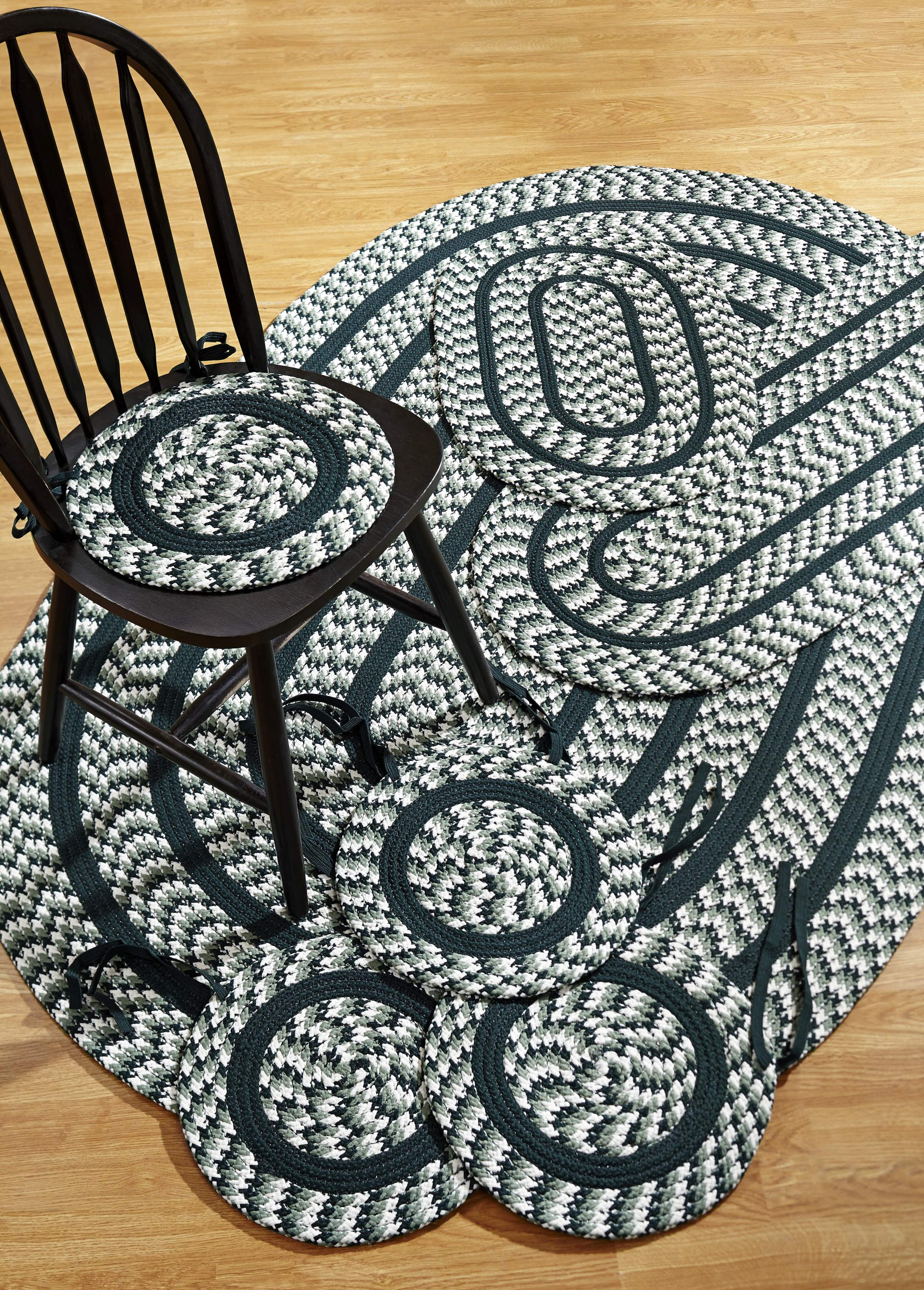 Better Trends Crecent 7PC Braided Rug Set, Hunter – Includes 50"x80 ...