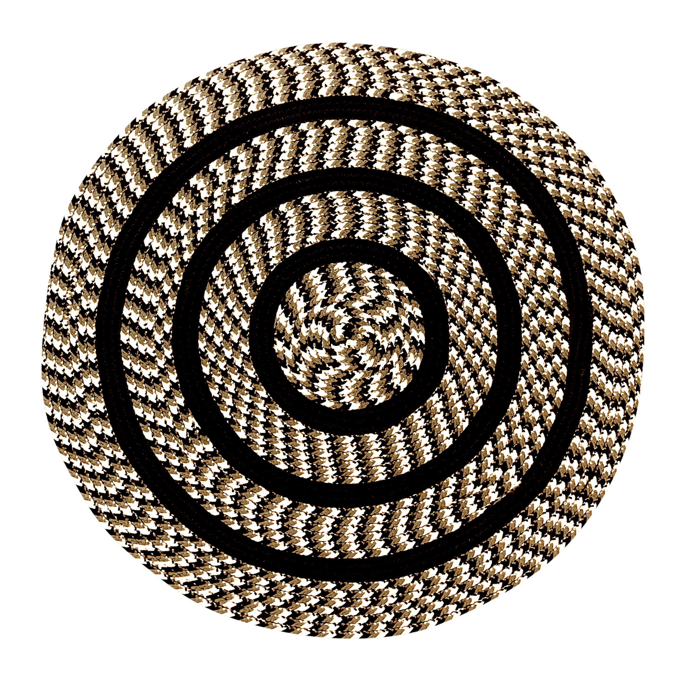 Crecent Braided Rug 3 Round Black - Walmart.com