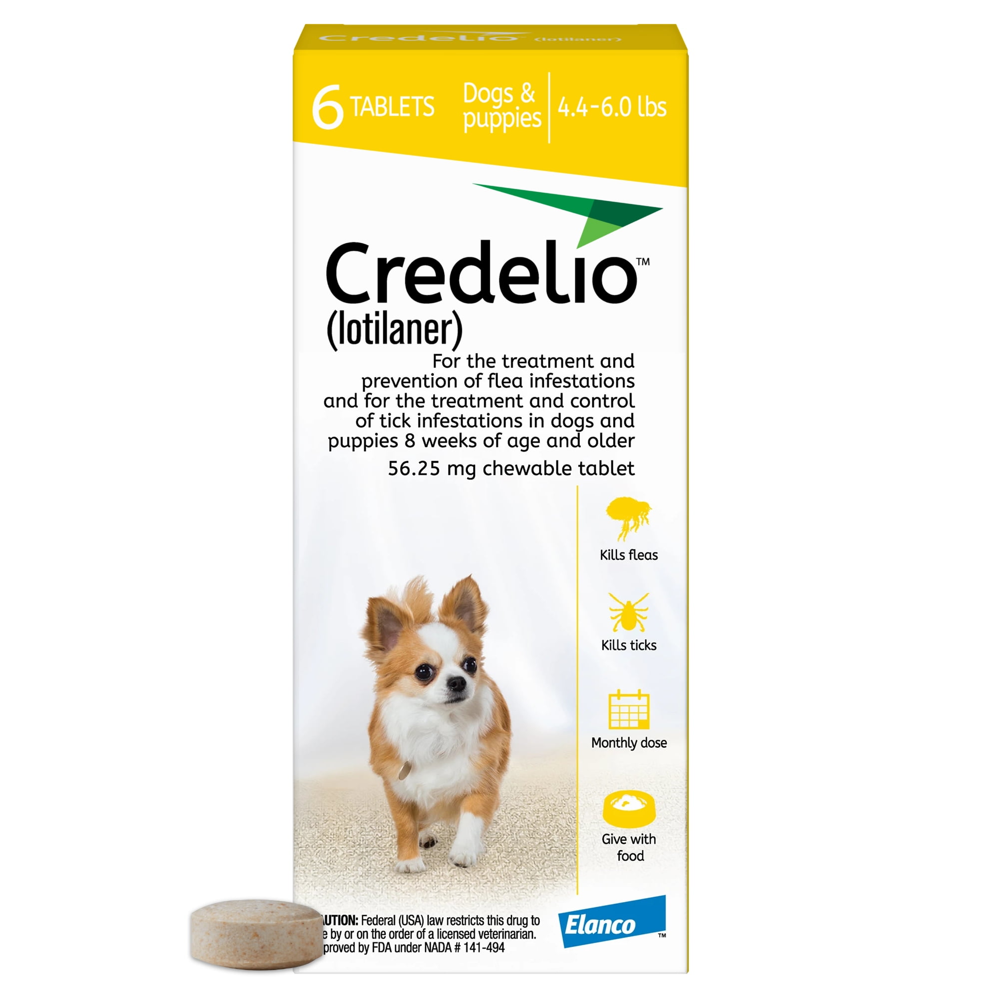 Credelio Tick & Flea Treatment + Flea Infestation Protection for Dogs 4 ...