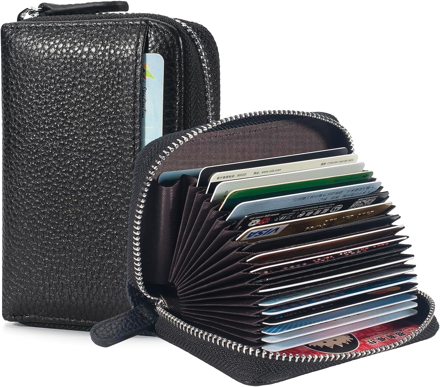 Credit Card Holder Accordion Wallet for Women Small Genuine Leather ...