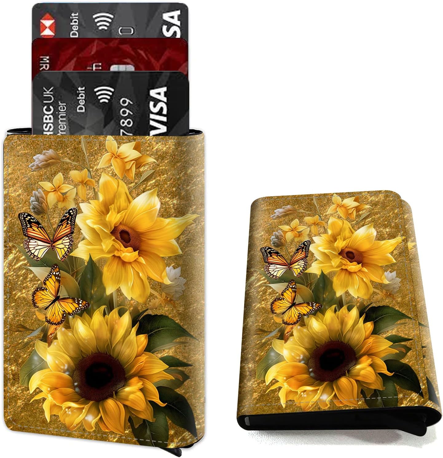 Credit Card Holder Aluminum Auto Pop Up Wallet Case,Leather Card Case ...