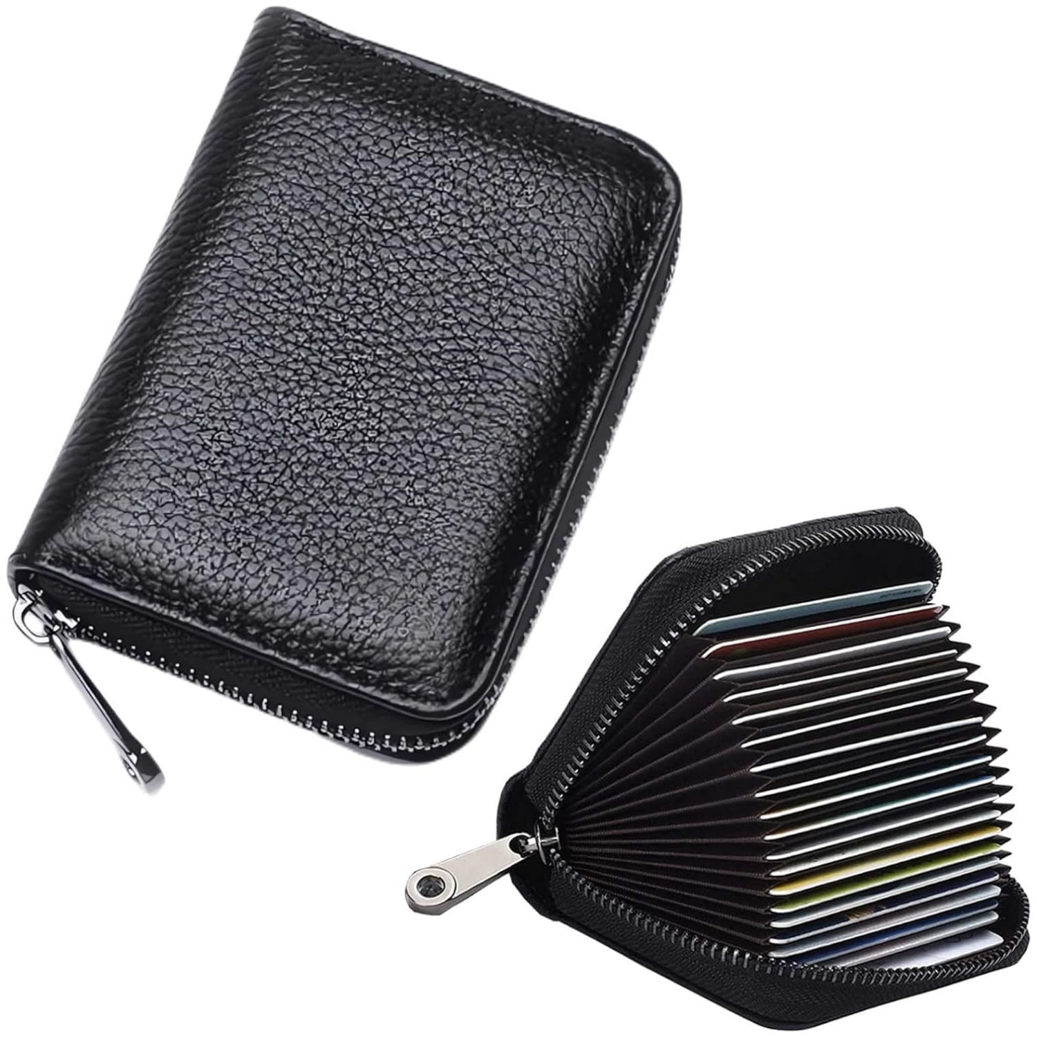 Credit Card Holder,Genuine Leather Small Card Case,20 Card Slots Radio ...