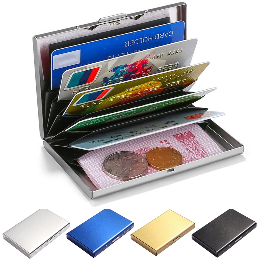 Credit Card Holder, Metal Card Wallet for Women or Men, Slim ID Card ...