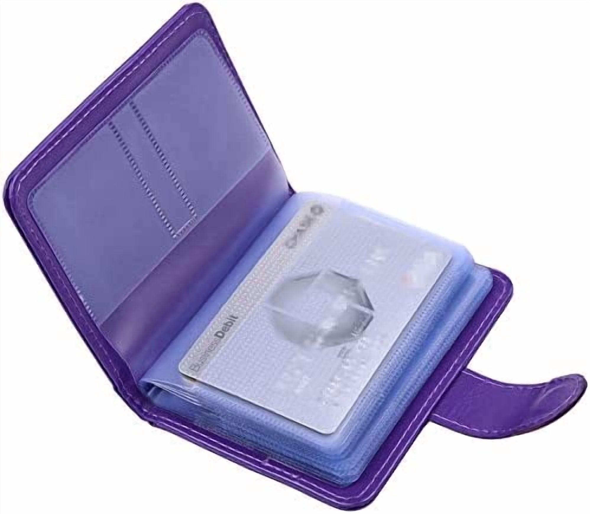 Credit Card Holder, PU Leather Slim RFID Blocking Debit Card Protector ...