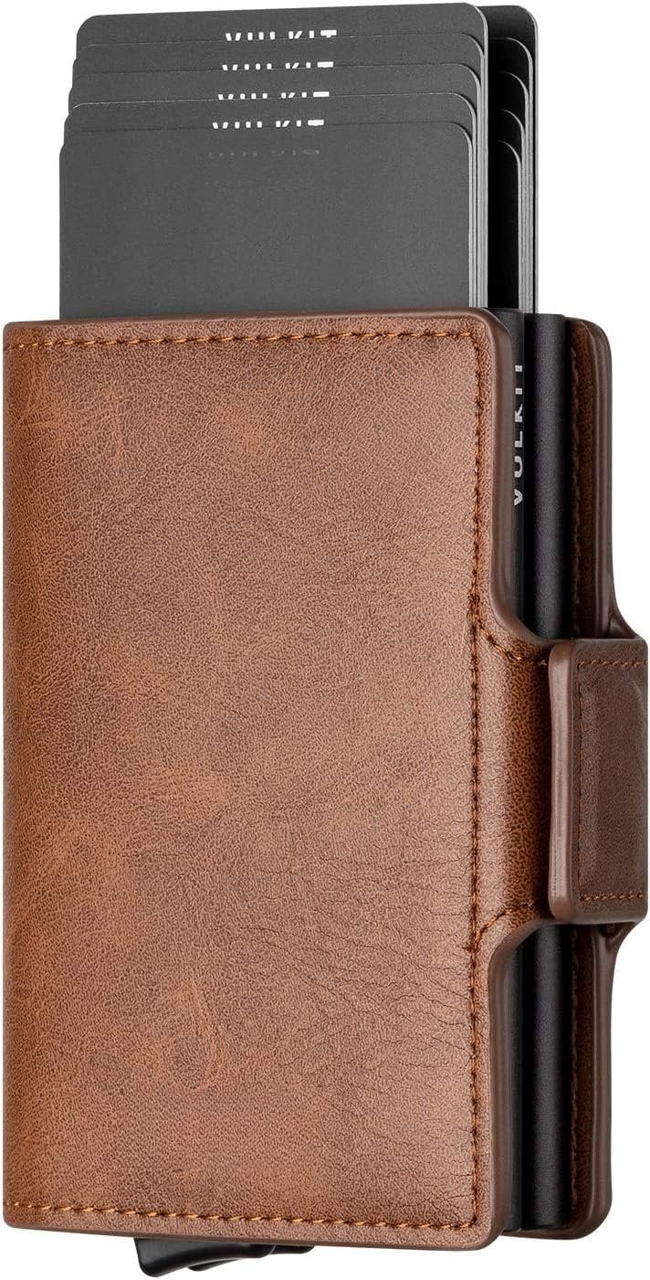 Credit Card Holder RFID Blocking Leather Automatic Pop Up Wallet Wallet ...