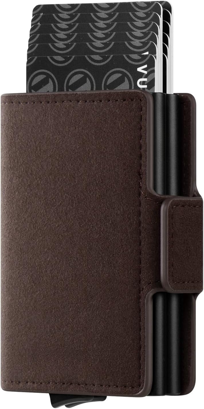 Credit Card Holder RFID Blocking Leather Automatic Pop Up Wallet Wallet ...