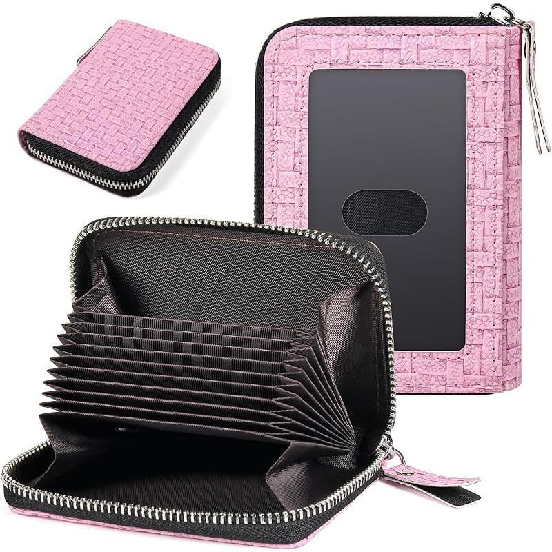 Credit Card Holder RFID Card Case Wallet, Small Accordion Zipper Card ...