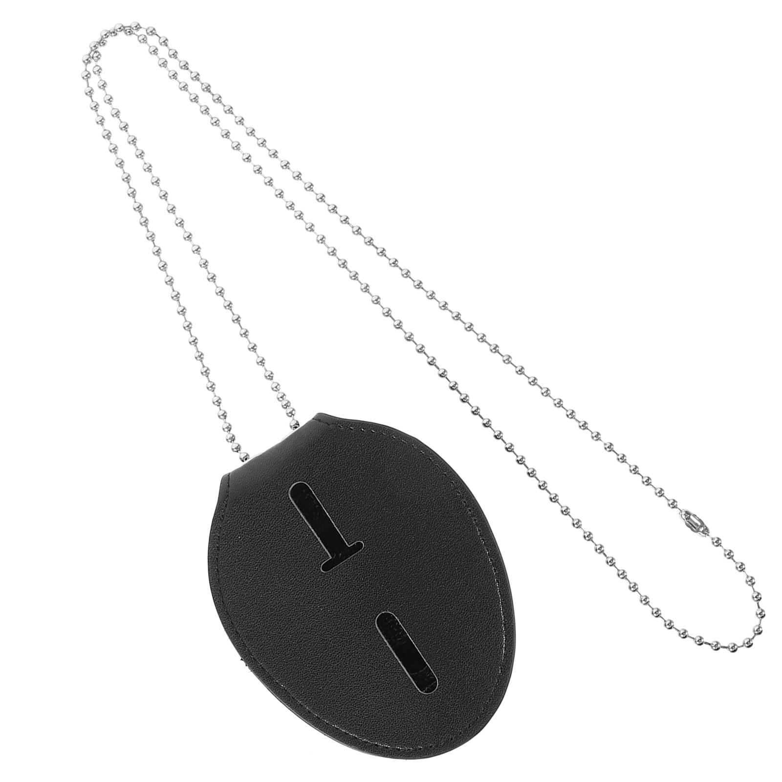 Credit Card Holder Student ID Work Badge Wallet Lanyard Leather ...