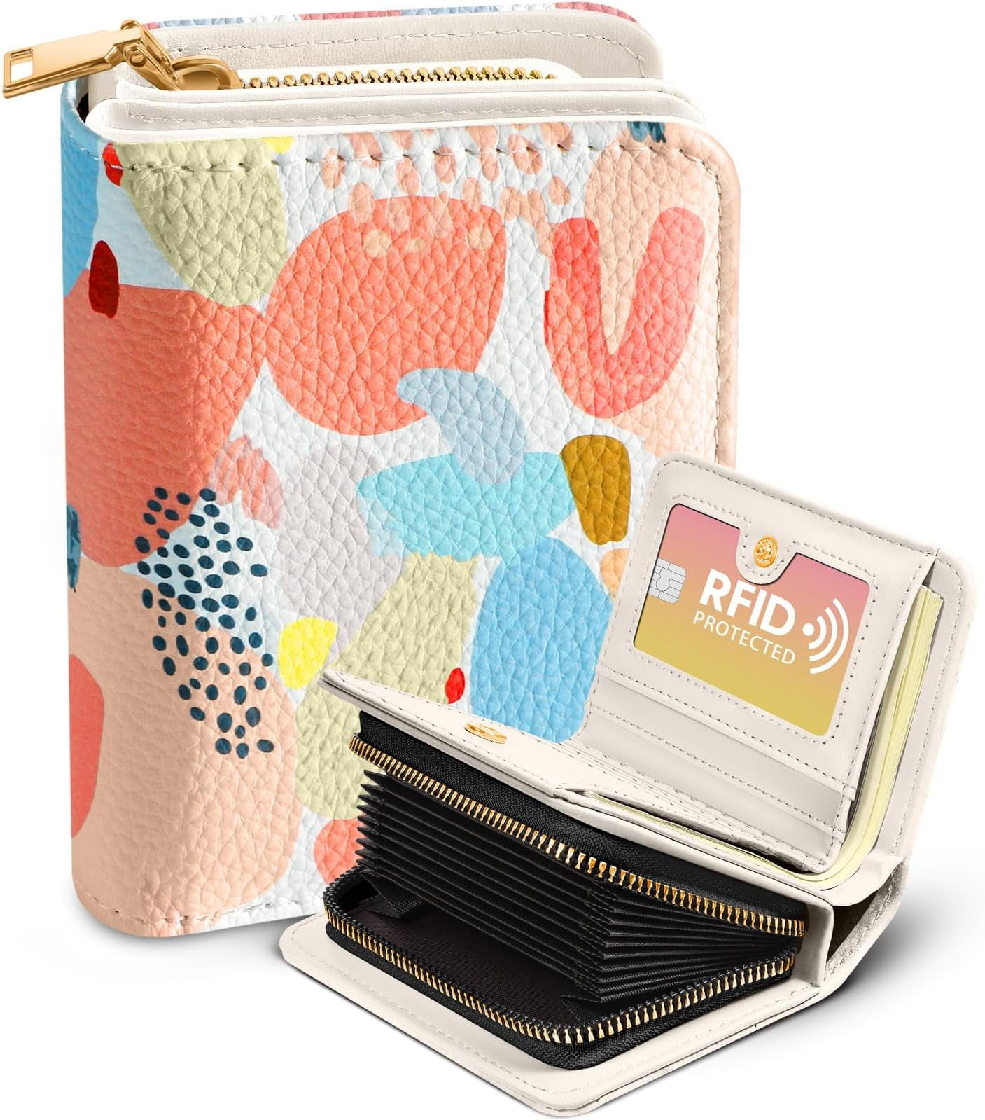 Credit Card Holder Wallet for Women Cute Leather Ladies Teen Girls ...