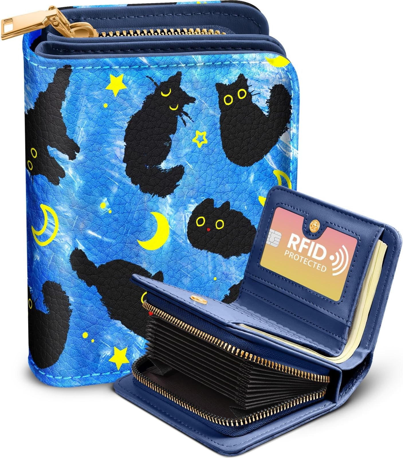 Credit Card Holder Wallet for Women Cute Leather Ladies Teen Girls ...