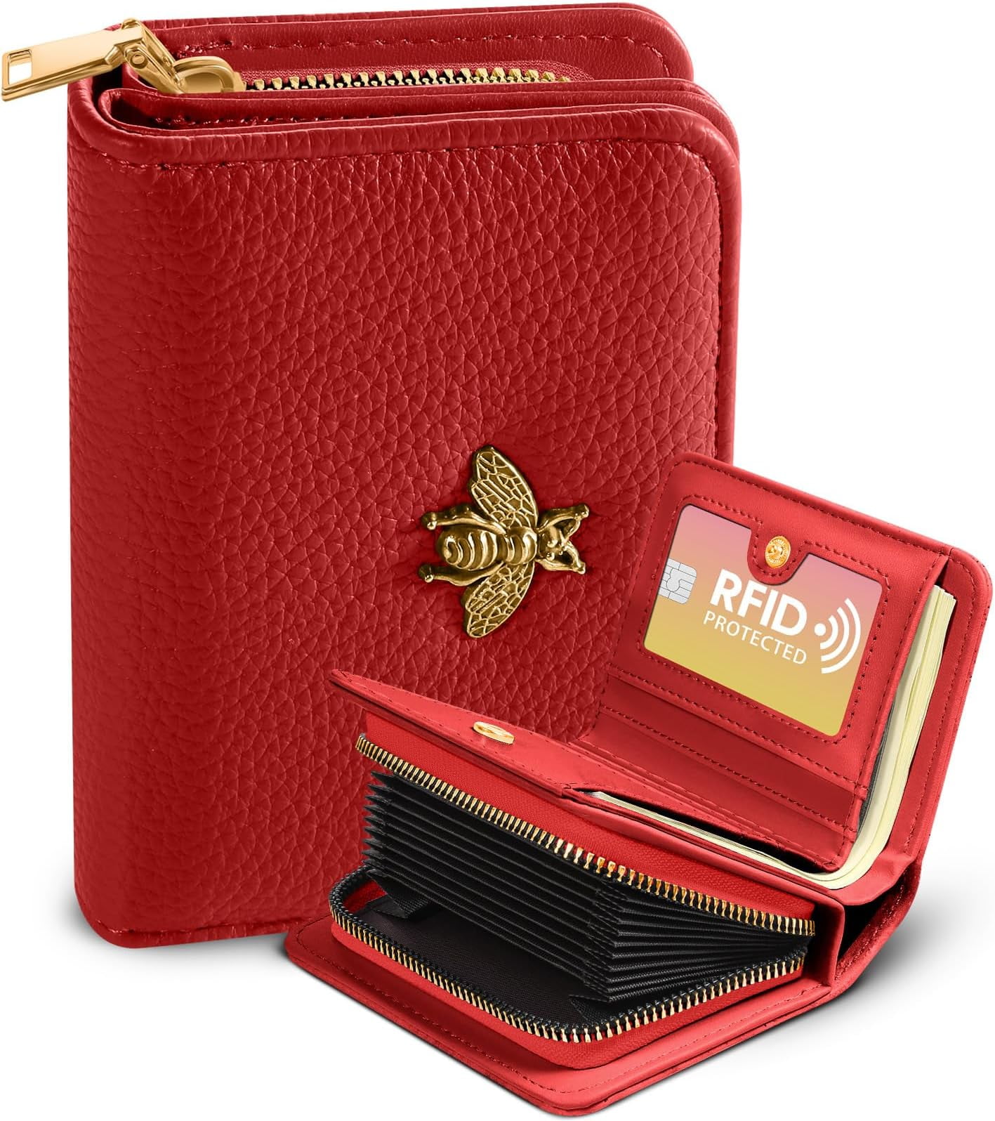 Credit Card Holder Wallet for Women Cute Leather Ladies Teen Girls ...