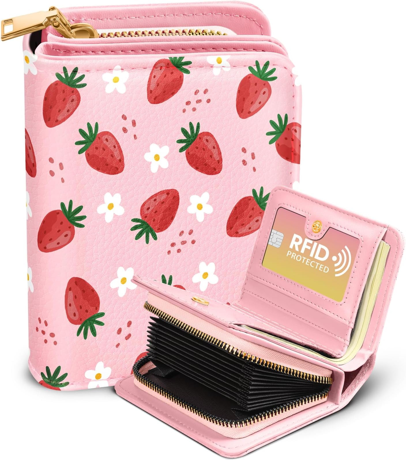 Credit Card Holder Wallet for Women Cute Leather Ladies Teen Girls ...