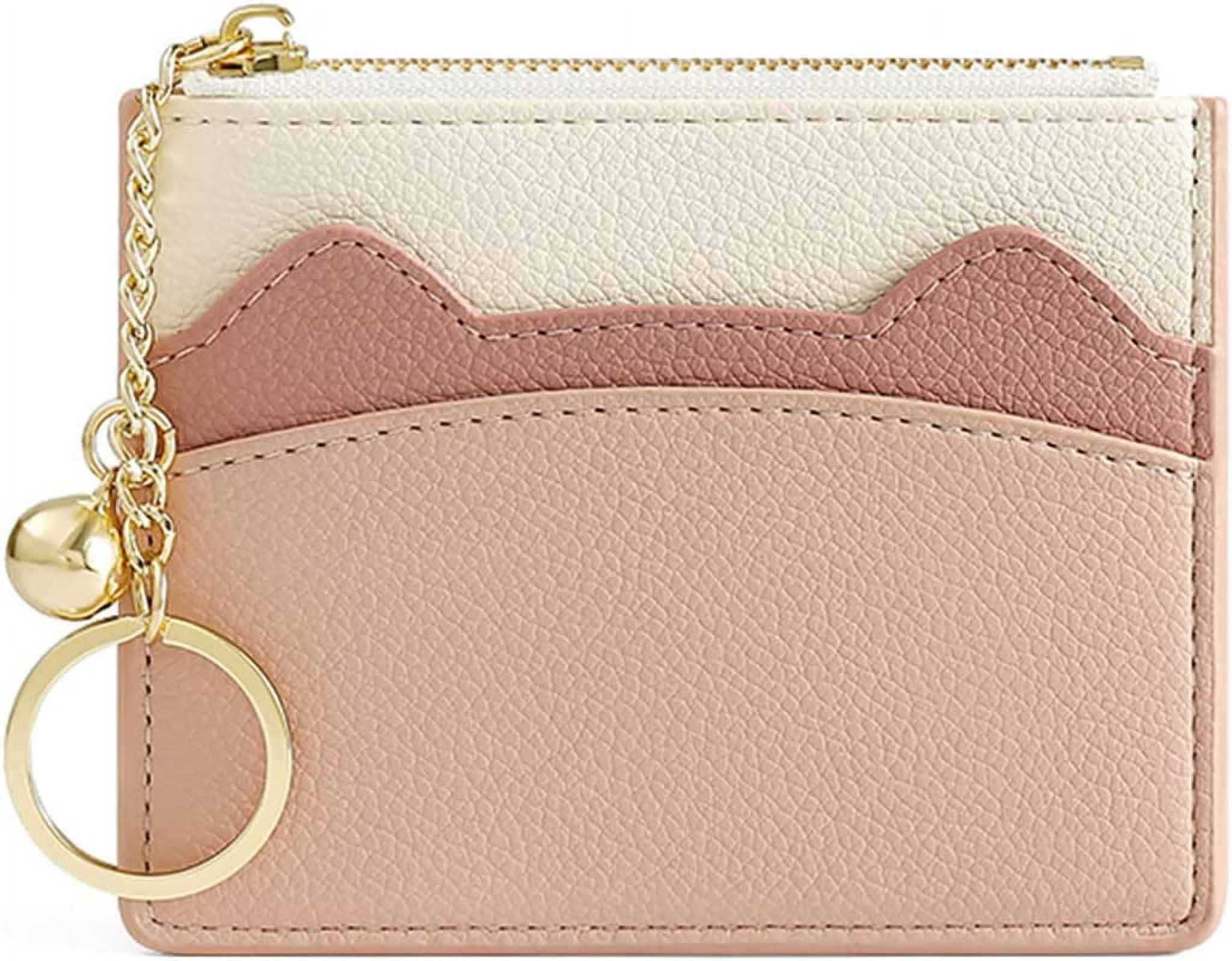 Credit Card Holder Wallet for Women Leather Small Slim Cute Mini Front ...