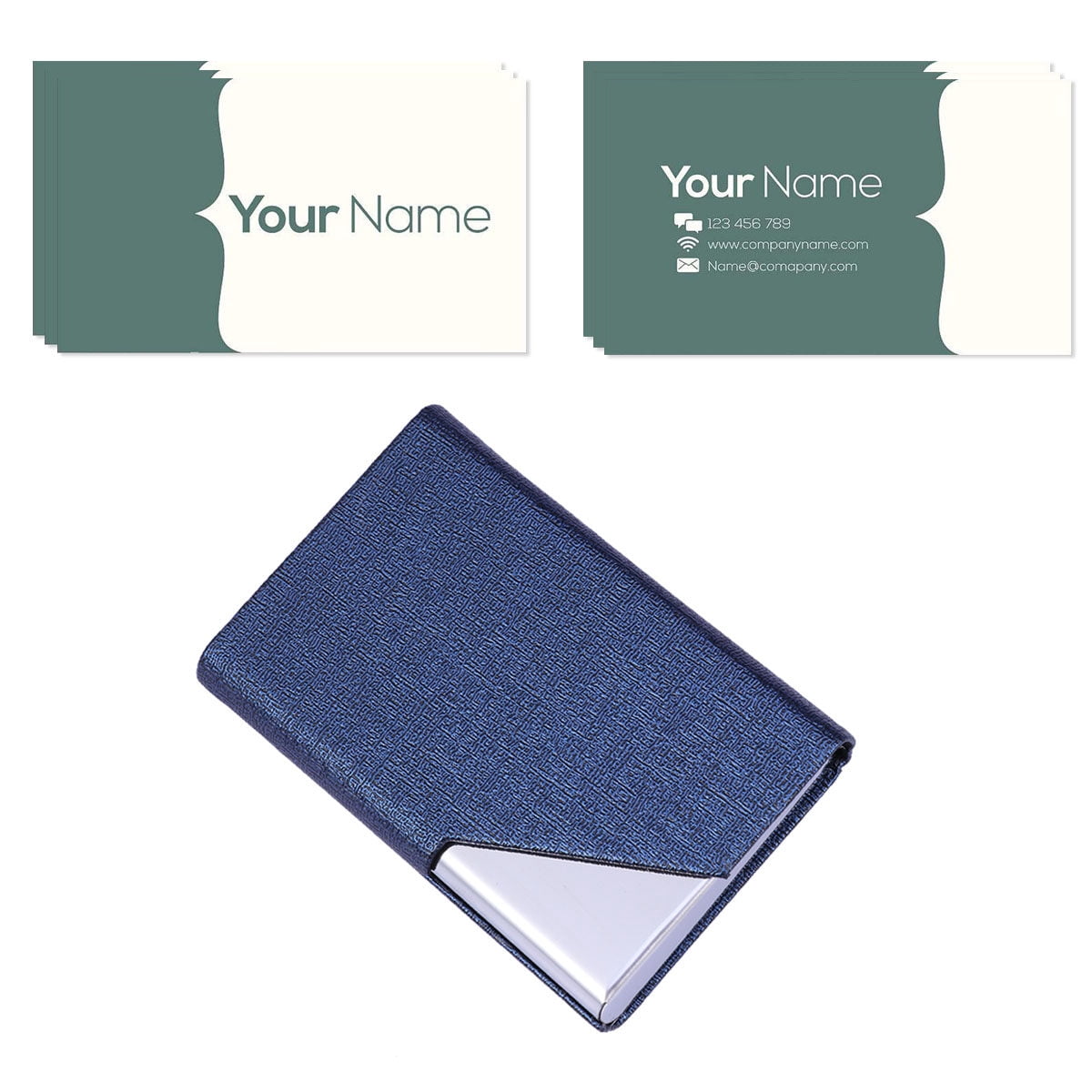 UKCOCO Business Cards Organizer for Credit Card PU Dark Blue 1Set ...