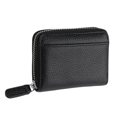 Badiya Genuine Leather Credit Card Holder RFID Small Zipper Card Case ...